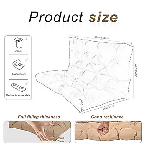 HTRCIH Porch Swing Cushions for Outdoor Furniture, Waterproof Outdoor Swing Cushions 3 Seater, 4" Thick Outdoor Swing Seat Cushion with Ties for Porch, Patio, Outdoor, Backyard and Garden