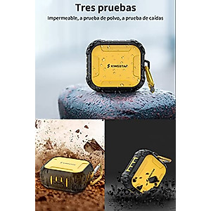 Kingstar Waterproof Earbuds Wireless Headphones for iPhone Android, in-Ear True Bluetooth Earbuds with Microphone Touch Control Auto Pairing True Shockproof Dockproof Blue Tooth Ear Buds for Sport