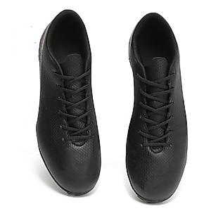 HaloTeam Men's Soccer Shoes Cleats Professional High-Top Breathable Athletic Football Boots for Outdoor Indoor TF/AG,R2050 Black,4 US