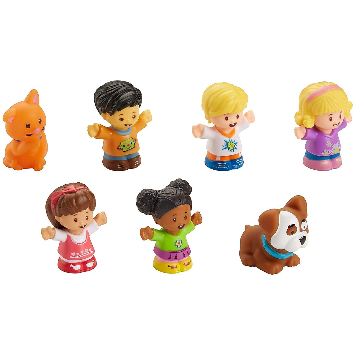 Fisher-Price Little People Friends & Pets Figure Pack, Set of 7 Character Figures for Toddlers and Preschool Kids Ages 1 to 5 Years