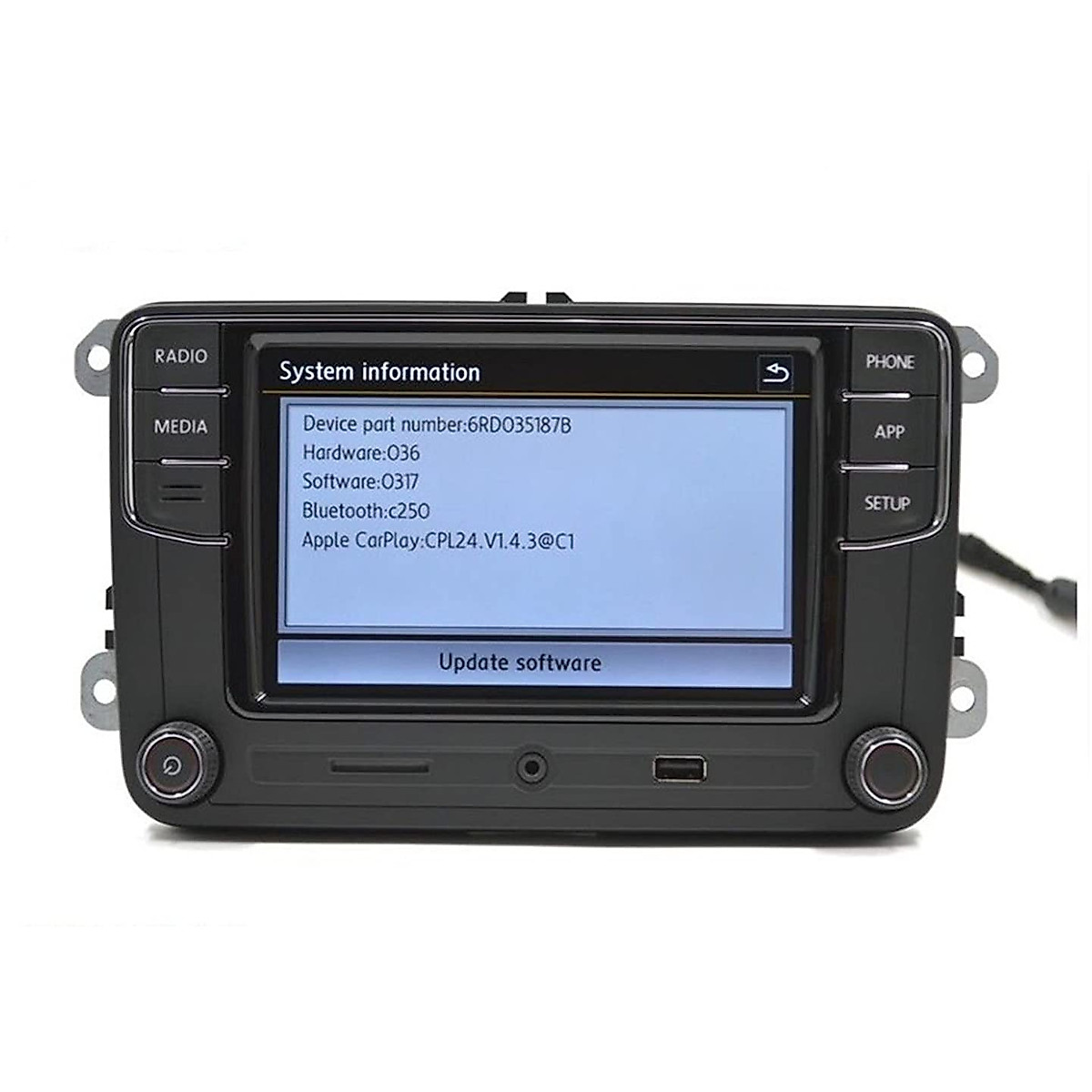 CarPlay 6.5in MIB RCD330 Touchscreen 187B 6RD035187 B Replacement for VW Jetta Golf MK5/MK6 CC Caddy Polo EOS Passat Scirocco Tiguan Touran Transporter