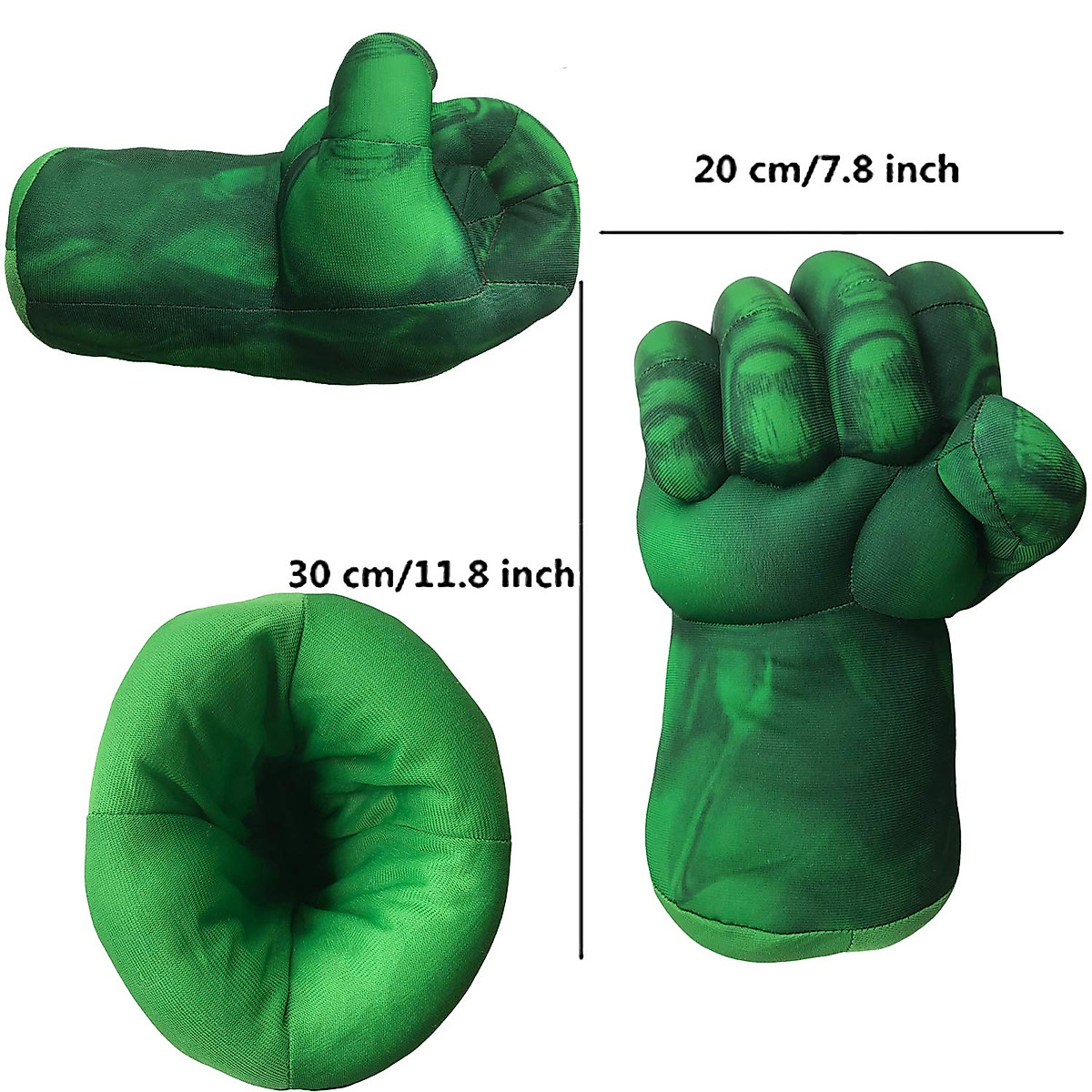 Superhero Gloves for Kids Superhero Toy Superhero Hands Kids Soft Plush Superhero Fists Cosplay for Boy Christmas Halloween Birthday Gift (green)