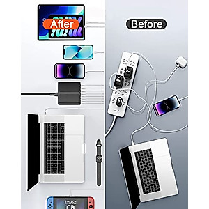 USB C Charger,195W 8-Port USB C Charging Station, 65W Type C Fast Charging Laptop GaN Power Adapter Compatible with MacBook Pro/Air, iPad Pro,iPhone 14 13 12 Pro Max,Galaxy,Steam Deck,ect