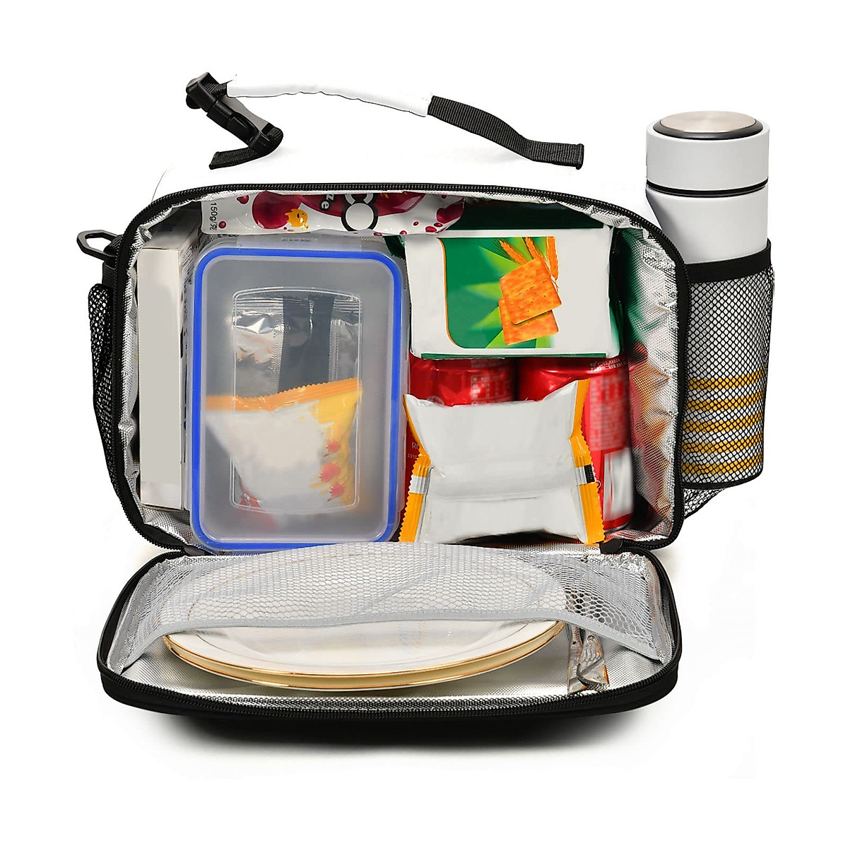 Custom Teal Insulated Lunch Bag with Adjustable Shoulder Strap Lunch Box for Students Women Light Weight Tote Lunch bag for Work Picnic School