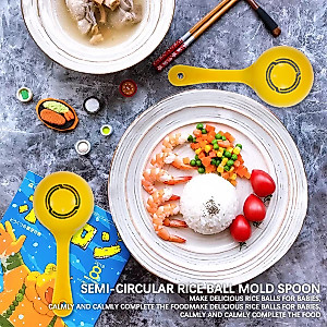 DOERDO 2PCS Plastic Rice Paddle Food Service Spoon Semicircular Rice Ball Spoon for Rice Mashed Potato, Sushi Making Tools