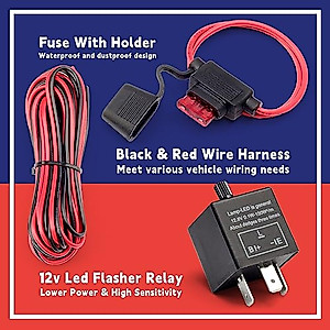 Universal ATV UTV SXS Turn Signal Street Legal Blinker Kit with 110DB Horn Reverse Hazard Light Rocker Switch USB Flasher Relay Compatible with Polaris RZR Ranger Xp Turbo Can-Am Kawasaki Golf Cart