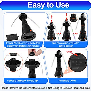 YOHHOS Fly Fans for Tables - Fly Repellent Fan Indoor Outdoor with Holographic Blades, 3 Heights Adjustable,Portable Bug Repellent Foldable Food Fans for Picnic,Party,Kitchen,BBQ (4 Pack)