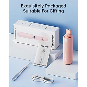 Bearwind Portable Handheld Fan, Personal Mini Travel Fan - Hand Held Fan, 2 Speed, LED Display, USB Rechargeable, Cute Lash Eyelash Pocket Fan