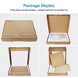 Unicook Pizza Stone for Oven and Grill, 12 inch Square Bread Baking Stone, Heavy Duty Ceramic Pizza Pan, Thermal Shock Resistant Baking Stone for BBQ and Grill, Making Pizza, Bread, Cookie and More