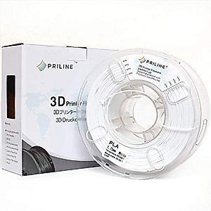 PRILINE PLA 1.75 3D Printer Filament, Dimensional Accuracy +/-0.03 mm, 1kg Spool,White