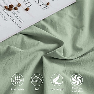KimLuxz Sage Green Duvet Cover Full Size 3 Pieces, Soft & Lightweight Light Green Quilt Cover Set - 1 Neutral Duvet Cover with Zipper (80x90) and 2 Pillowcases for Women Men