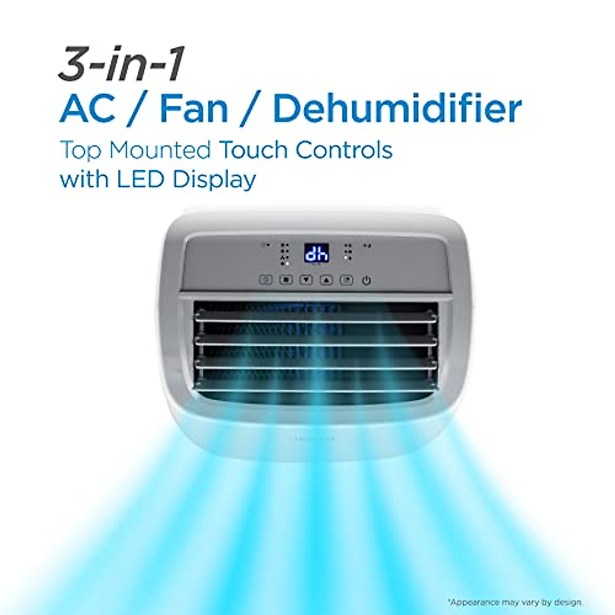 BLACK+DECKER 10,000 BTU Portable Air Conditioner up to 450 Sq.Ft. with Remote Control,White