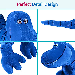 Marsjoy Blue Small Stuffed Dinosaur Plush Toy, Plush Dinosaur Stuffed Animal, Tyrannosaurus Rex Dinosaur Toy for Baby Girl Boy Kids Birthday Gifts, 11×5×13.9 inch