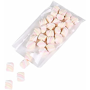 100 Pcs 10 in x 6 in Clear Flat Cello Cellophane Treat Bags Good for Bakery, Cookies, Candies ,Dessert(by Brandon)1.4mil.Give Metallic Twist Ties!