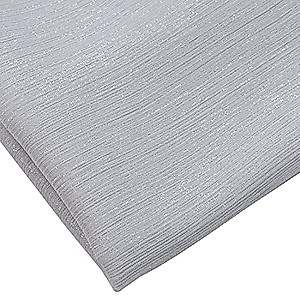 Glitter Chiffon Sheer Crepe Fabric for Bridal Decoration & Crafting 59 Inches Width by The Yard Entelare(Silver Grey 2Yards)