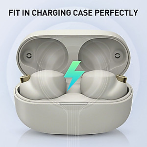 Memory Foam Tips for Sony WF-1000XM4 / WF-1000XM3, Anti-Slip Replacement Ear Tips for Sony True Wireless Earphones，Fit in The Charging Case, Perfect Noise Cancellation, 3 Pairs (Medium, Gray)