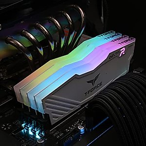 TEAMGROUP T-Force Delta RGB DDR4 16GB (2x8GB) 3000MHz (PC4-24000) CL16 Desktop Memory Module Ram - White - TF4D416G3000HC16CDC01