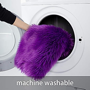 BENRON 3x5 Area Rug,Purple, Faux Sheepskin Rugs for Bedroom Living Room, Plush and Soft Carpets Door Mat Table Tops Sofa Covers Luxury Home Decor