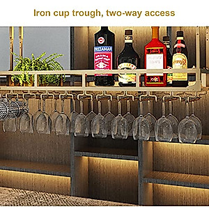 Bar Wine Glass Rack, Upside Down European Style Hanging Wine Bottle Holder, Bar Goblet Hanger, Home Wine Cabinet Wine Storage Shelf, Height-Adjustable Wine Hanger Organizer Rack