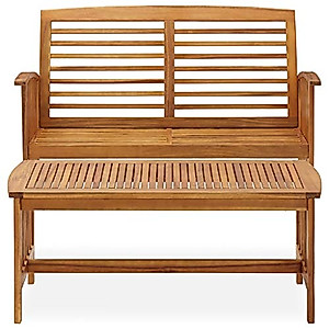 MBFLUUML Patio Dining Sets, Outdoor Patio Furniture, 2 Piece Patio Lounge Set Solid Acacia Wood Suitable for Patio, Porch, Backyard, Balcony.