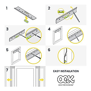 OOK French Cleat, Picture and Mirror Hanger with Hardware, 100lb, Aluminum, 533208