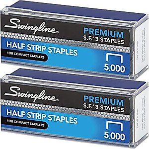 S.F. 3 Premium Chisel Point Half Strip Staples, 5000/Box [Set of 2]