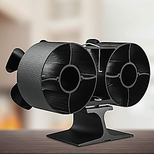 PYBBO Wood Stove Fan - Heat Powered Double Motors, Small Size 8 Blades Non-Electric Fireplace Silent Eco Fan for Gas/Pellet/Wood/Log Burner Stoves