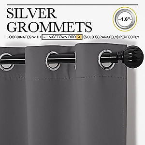 NICETOWN Thermal Insulated Grommet Blackout Curtains for Bedroom (2 Panels, W42 x L63 -Inch, Grey)
