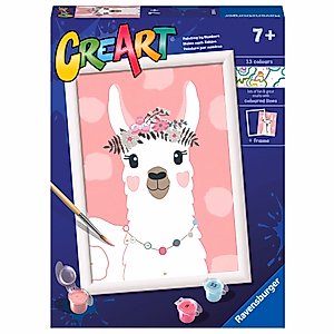 Ravensburger CreArt No Drama Llama Paint by Numbers Kit for Kids - Painting Arts and Crafts for Ages 7 and Up