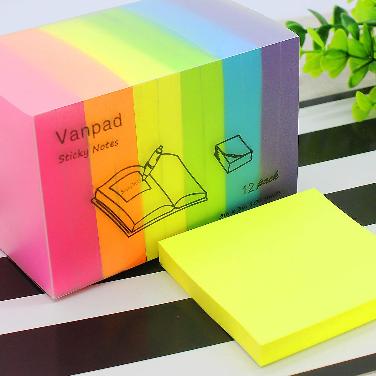 (16 Pack) Sticky Notes 3x3 Inches,Bright Colors Self-Stick Pads, Easy to Post for Home, Office, Notebook