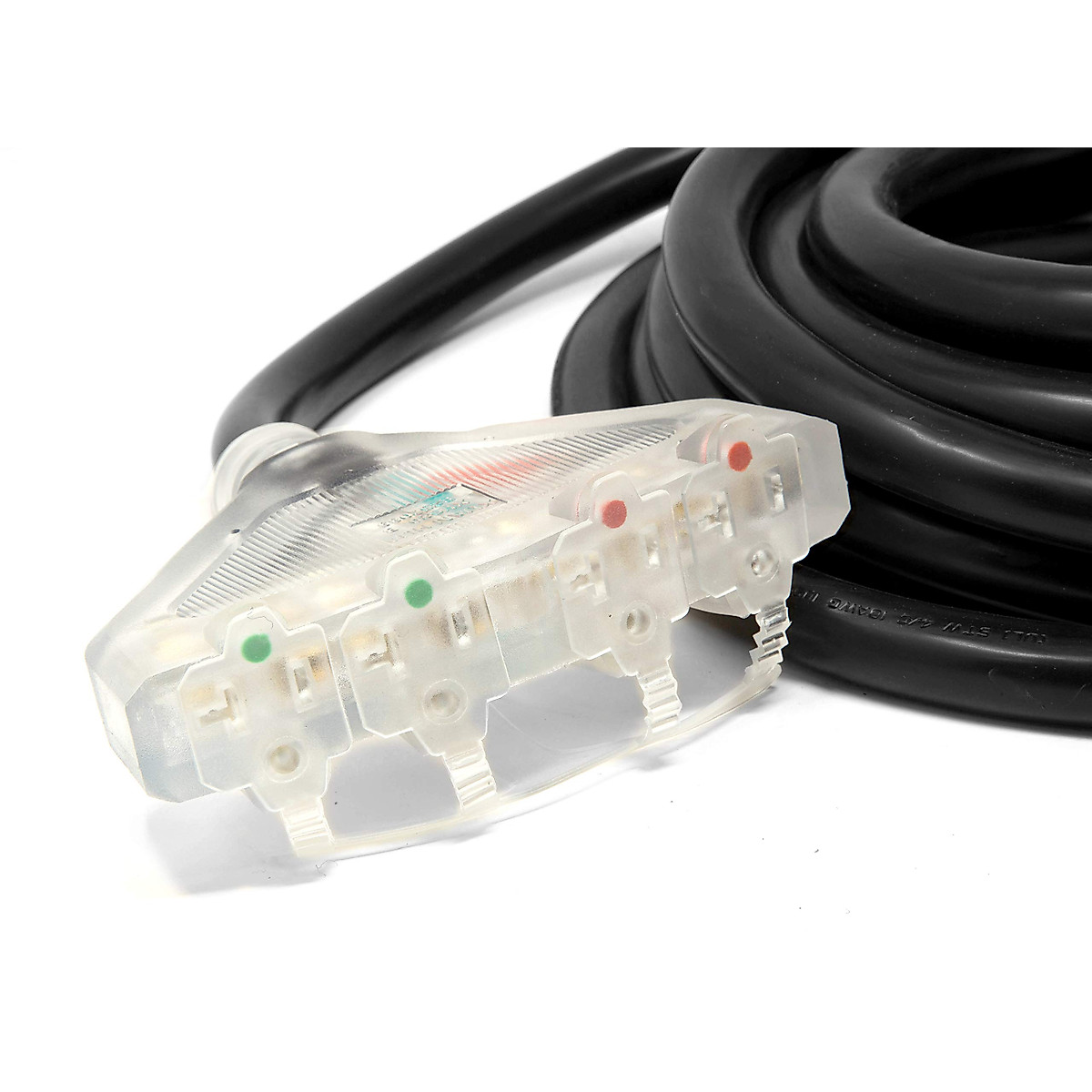 WEN PC2514 25 ft. 30-Amp 10-Gauge STW Fan-Style 10/4 Generator Extension Cord (converts L14-30R to Four 5-20R outlets), Black