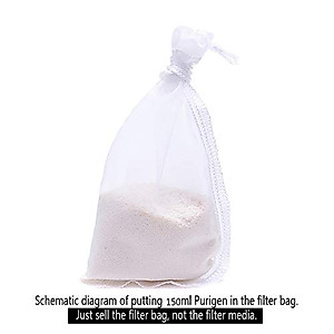 Alegi 180 Micron Aquarium Filter Media Fine Mesh Bag, 8" by 4" Small Resin Filters Media Bags for Fish Tank (8" 4"(4Pcs))