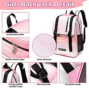 Robhomily Backpack for Teen Girls Middle School Backpack Pink Spacious Lightweight Bookbags Travel Casual Daypack Laptop Backpacks for Teenage Girl Women