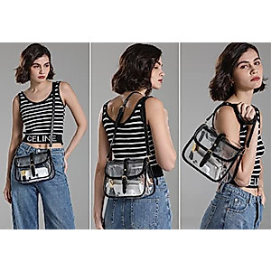 Y&R Direct Clear Saddle Crossbody Bag Gift for Women Clear Purses for Stadium Concert Gameday Magnetic Closure