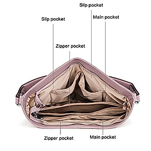 BOSTANTEN Women Leather Handbag Designer Ladies Hobo Purses Shoulder Bags Pink