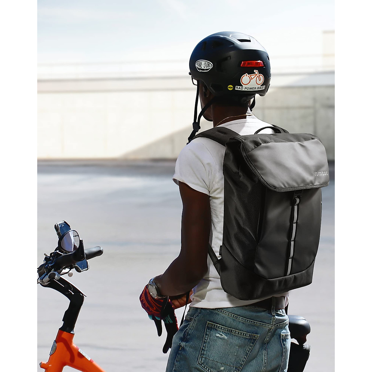 tomtoc Flap Laptop Backpack, Water-Resistant Durable Travel Backpack Rucksack for 13-16 Inch MacBook/15.6 Inch Notebook, Large Capacity Daypack for Work, School, Commuting, Weekend Holiday, 17L, Black