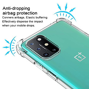 Osophter for Oneplus 8T & 9R Case - Clear Transparent Reinforced Corners TPU Shock-Absorption Flexible Phone Cover