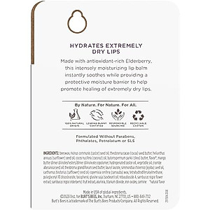 Burt's Bees Lip Balm Mothers Day Gifts for Mom - Rescue Balm With Antioxidant-Rich Elderberry, Tint-Free, Natural Origin Lip Care, 2 Tubes, 0.15 oz.