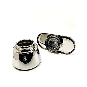 BRV Kitchen Mini 2 Cup Moka Pot - New Generation Great Flavored Italian Style - Delicious Espresso Coffee Maker - Easy to Use & Clean - Stainless Steel Silver