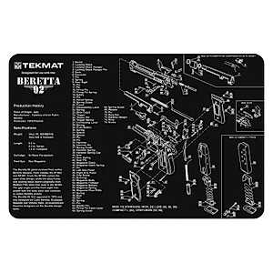 TekMat Gun Cleaning Mat for use with Beretta 92-M9 , Black