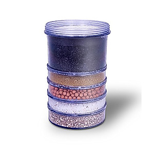 5-Stage Replacement Mineral Filter Cartridge for Countertop & Water Coolers. 5 layers of filtration & mineralization. Removes granular impurities to provide a brilliant sparkle in water