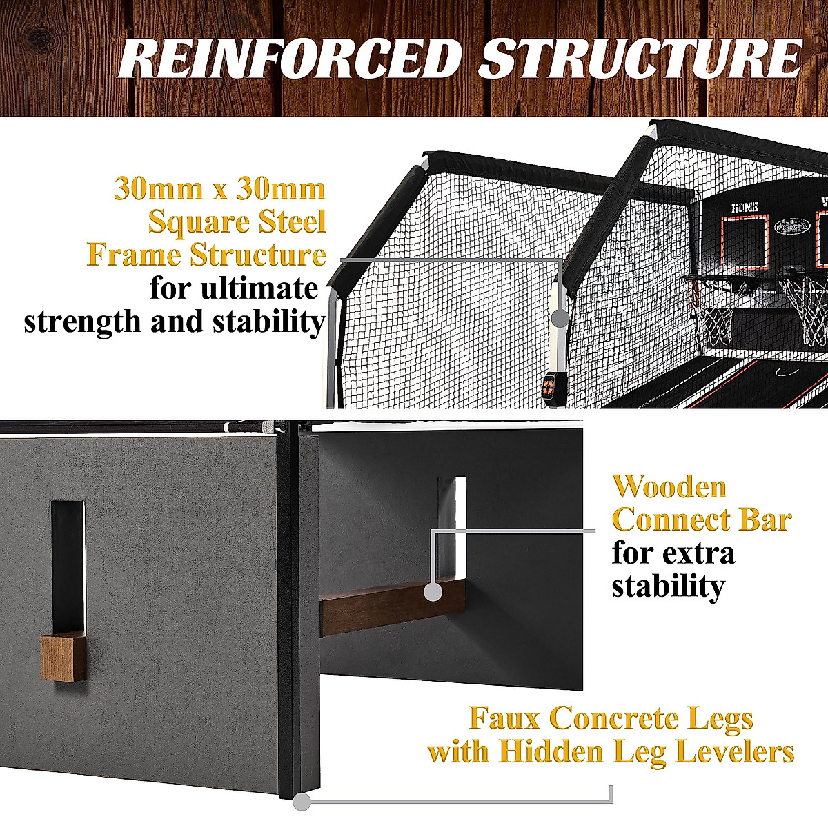 Barrington Billiards Urban Collection Arcade Basketball Game with Electronic Scoring and 7-inch Basketball Set, White