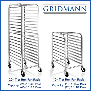 GRIDMANN Commercial Bun Pan Bakery Rack - 10 Sheet