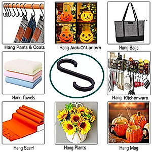 GAViA S Hooks, S Shaped Hooks, Matte Black S Hooks Heavy Duty for Hanging Pots and Pans, Plants, Coffee Cups, Coats, Bags, Towels in Kitchen, Bedroom, Office, Garden, Bathroom, 10 Pack