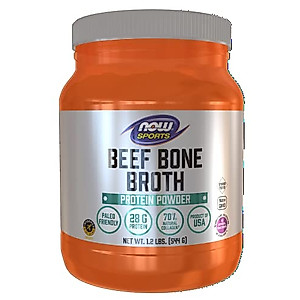 NOW Sports Nutrition, Beef Bone Broth Powder made with Premium-Quality Beef Bone Extract , 1.2-Pound