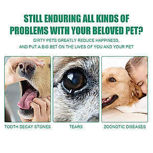 HEEPDD 20Pcs Dog Dental Wipes, Dog Teeth Cleaning Finger Wipes for Dogs Cats, Freshen Breath, Reduce Plaque Tartar, No Brushing