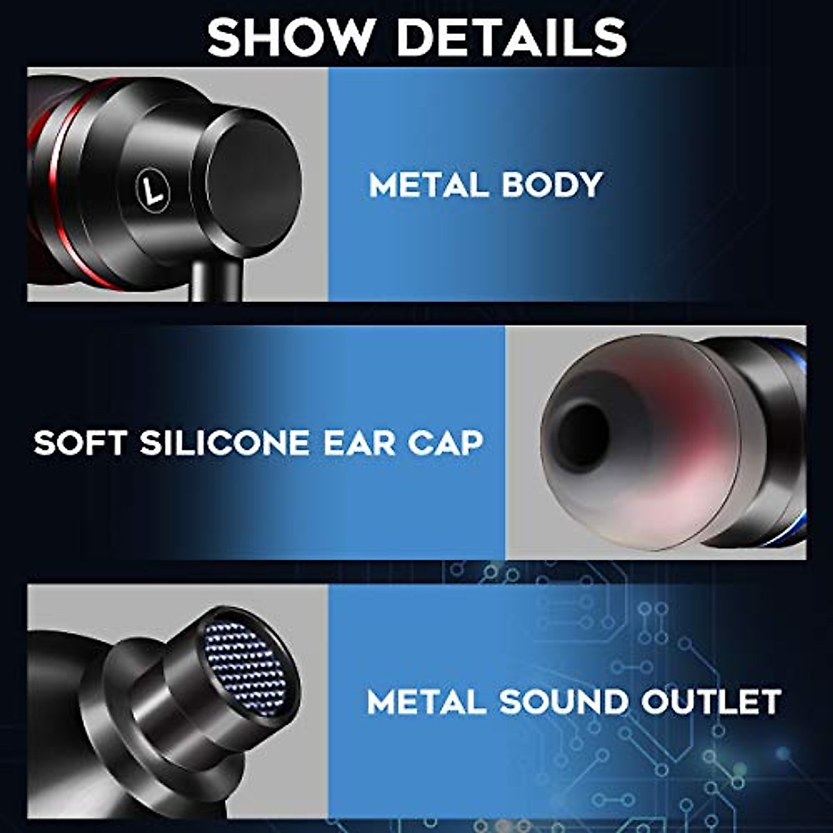 Orzero Earbuds Compatible for Quest 2, Rift S VR Headset, Noise Isolating Upgraded Durable Graphene Speakers 3D 360° Surrounding High Clarity Sound with Custom Non-Disturbing Length - Black
