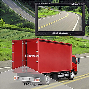 Vehicle Backup Rear View Reverse Parking Car Camera 8 LED IP69 Waterproof Night Vision HD AHD 1080P Rear Camera + 4 Pin 15m Video Cable for Bus Trailer RV Camper Truck Van 12V-24V