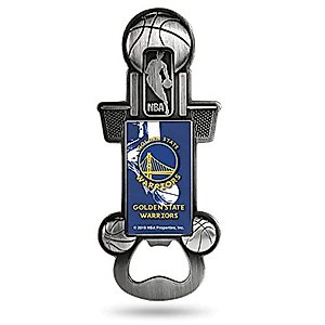 Rico Industries NBA Golden State Warriors Magnetic Metal Bottle Opener Party Starter, Team Color, 2.5-inches by 5.5-inches