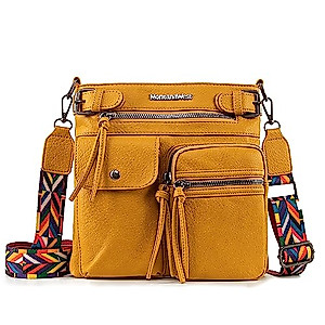 Montana West Crossbody Bag for Women Multi Pocket Leather Shoulder Purses and Handbags Pocketbooks for Travel,MWC-100AYEL